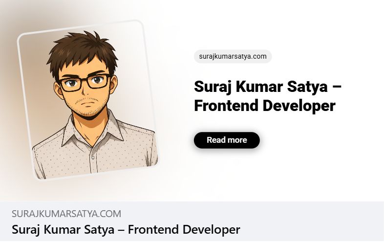 Suraj Kumar Satya – Frontend Developer